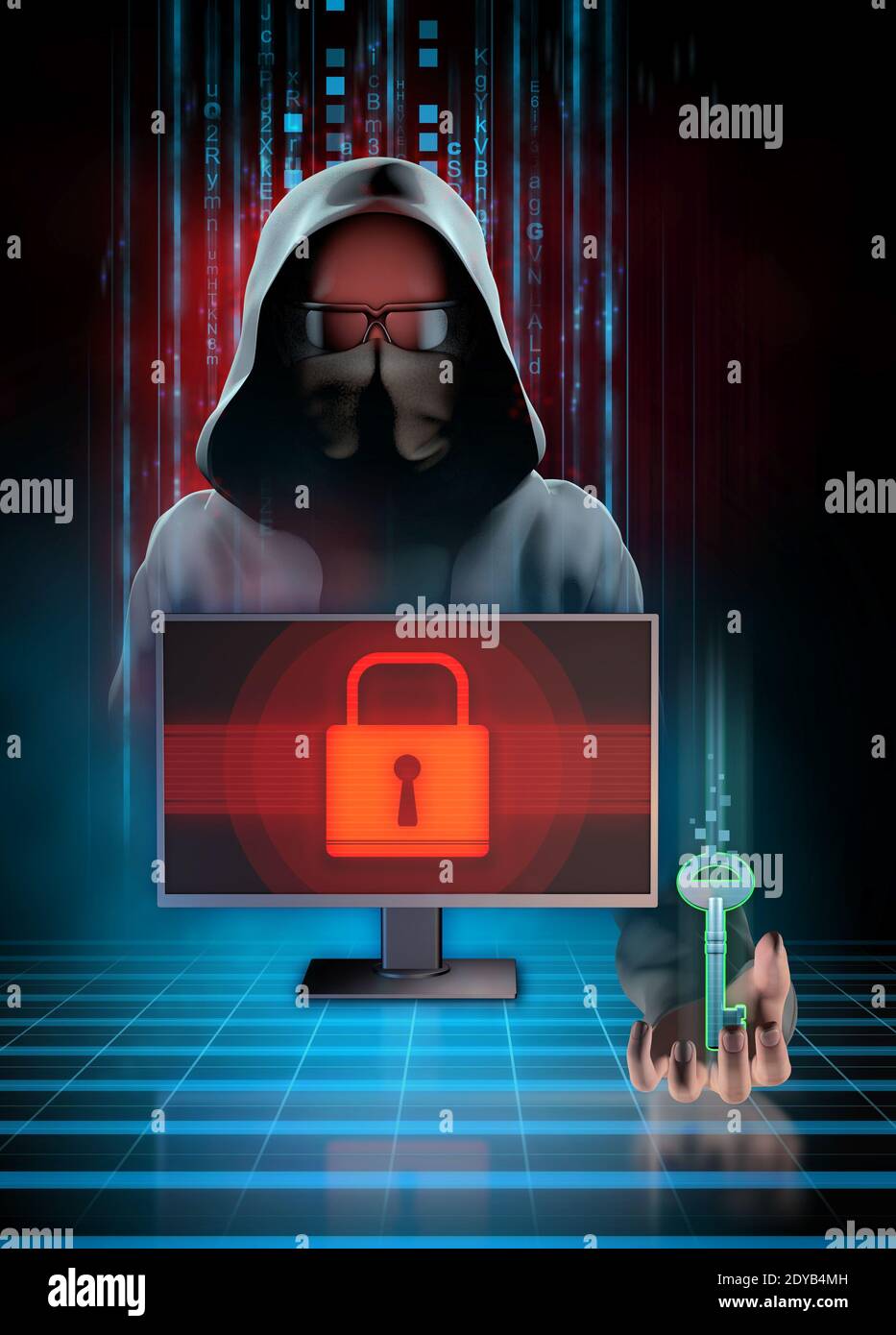 Cyber criminal locking files on your pc and offering a key to unlock ...