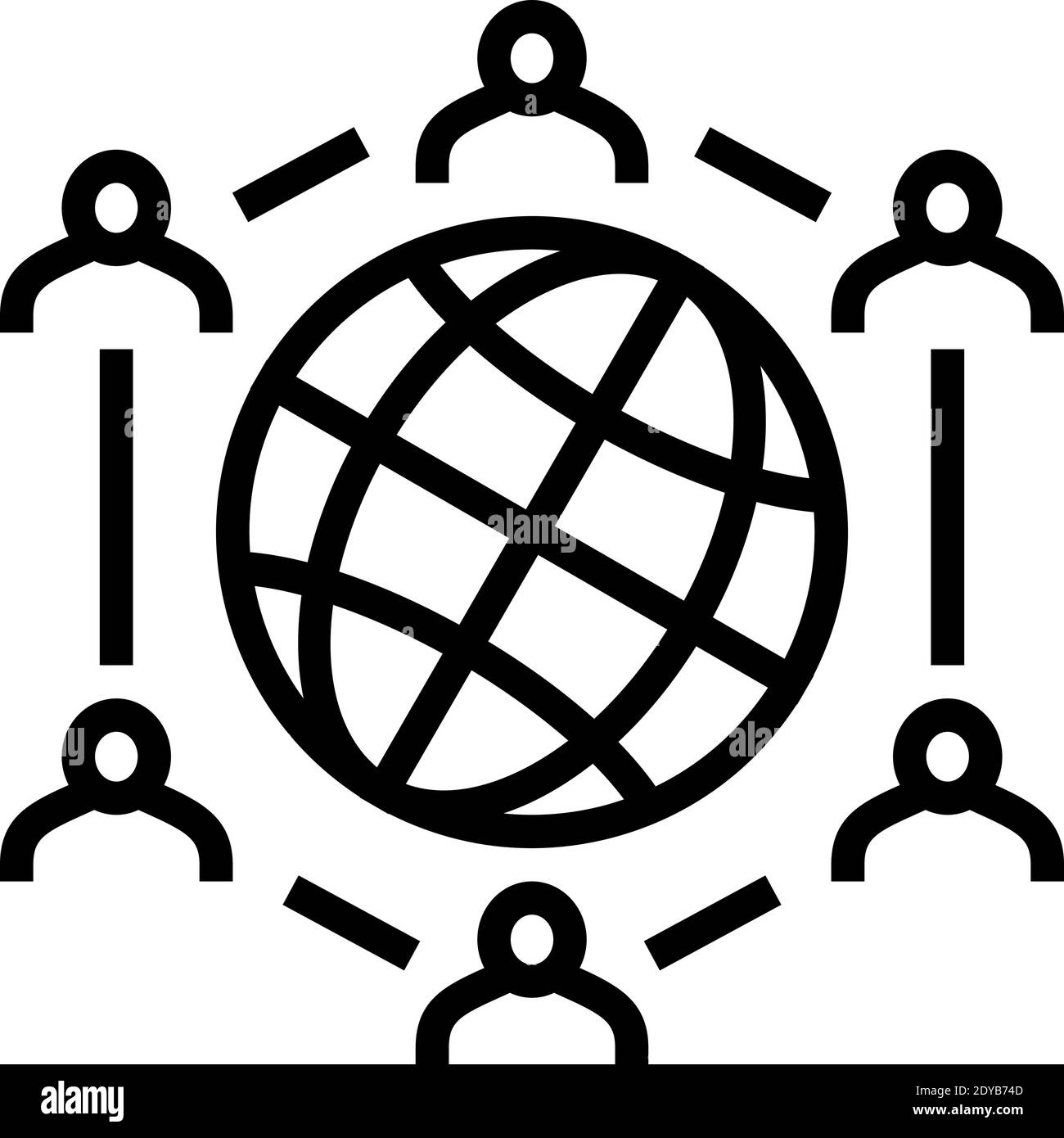 global communication line icon vector illustration Stock Vector Image ...