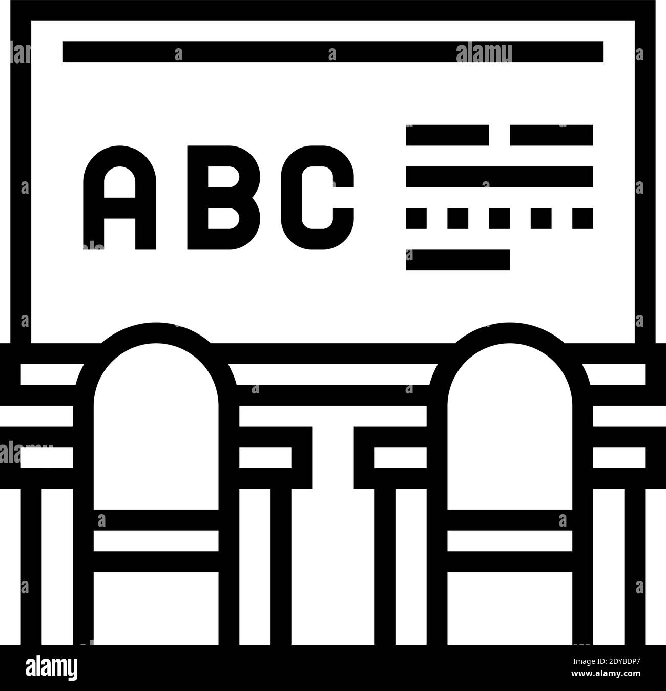 classroom blackboard line icon vector illustration Stock Vector Image ...