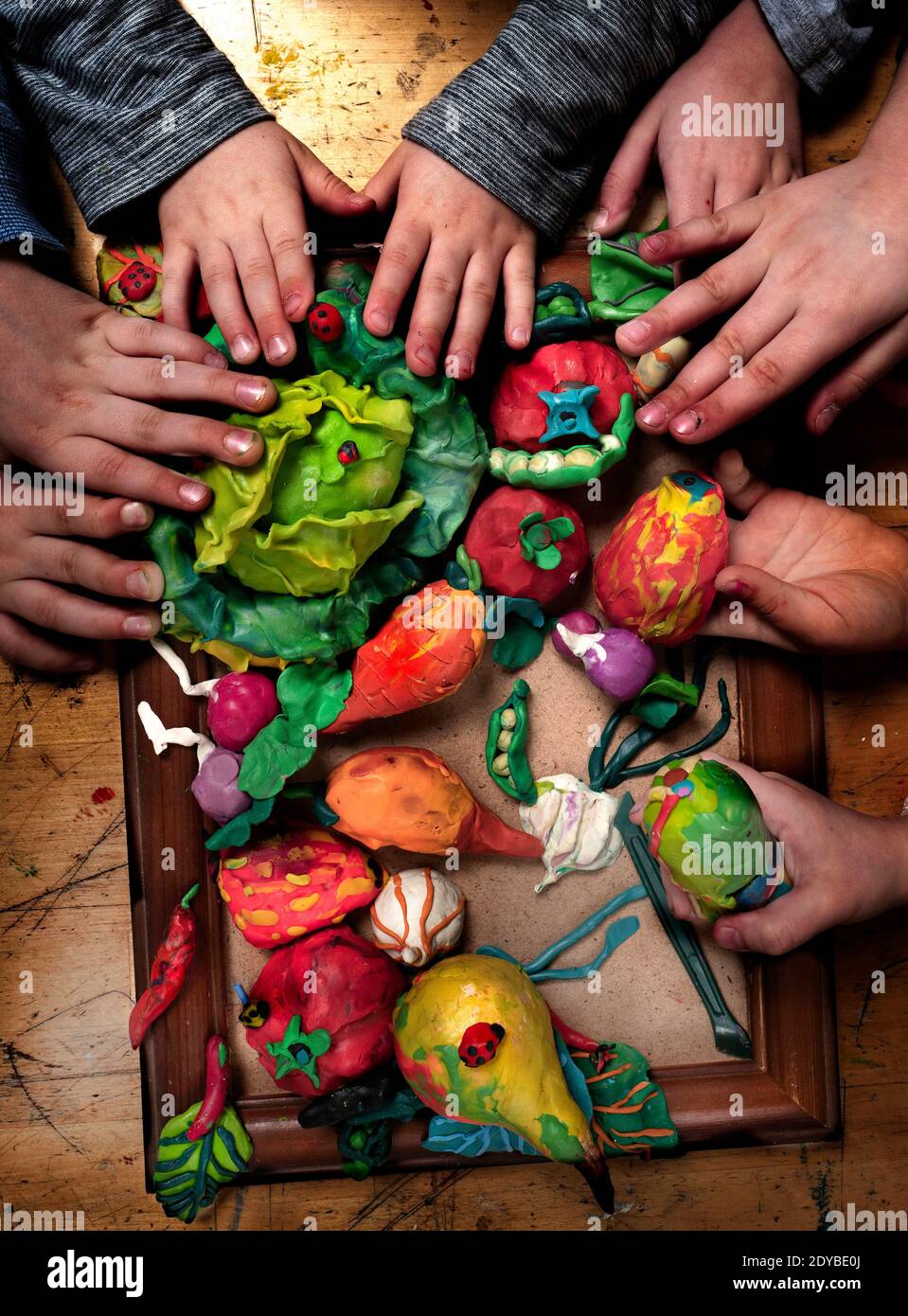 Kids modelling clay hi-res stock photography and images - Alamy