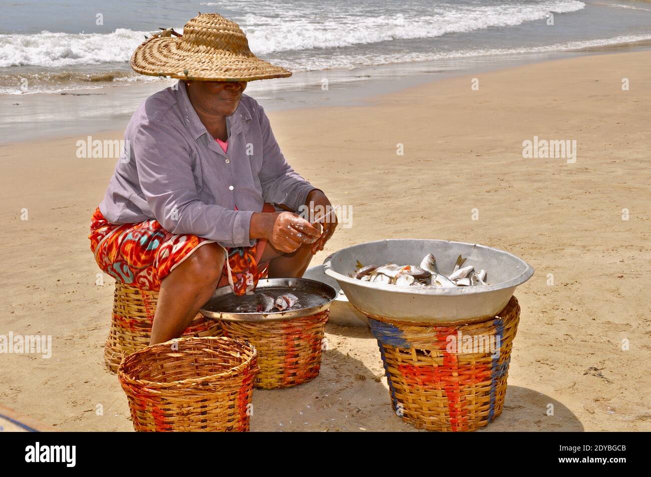 Basket cleaning fish hi-res stock photography and images - Alamy