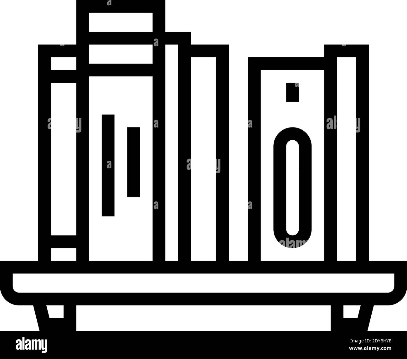 bookshelf with books line icon vector illustration Stock Vector Image ...