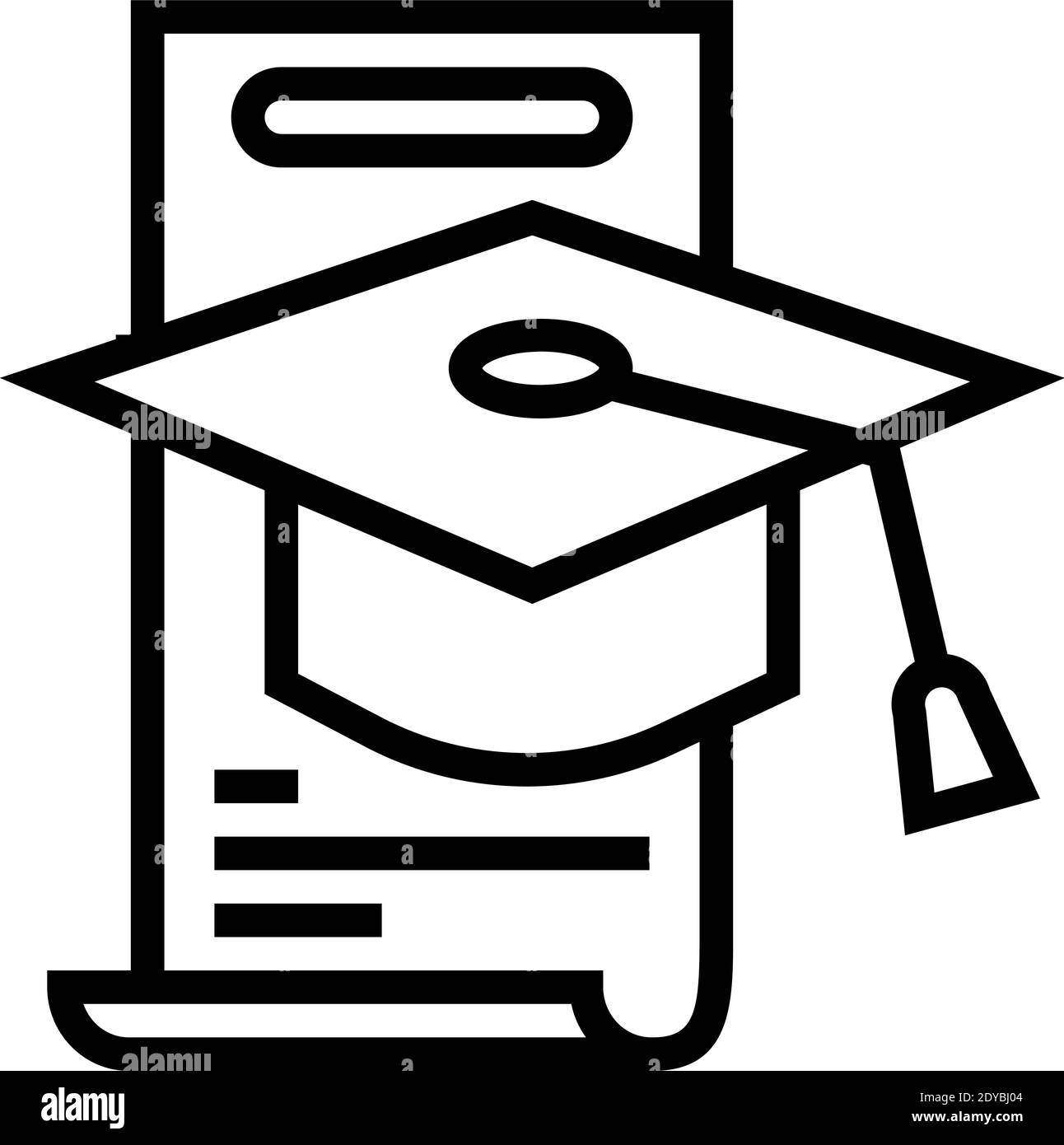 school graduation line icon vector illustration Stock Vector Image ...