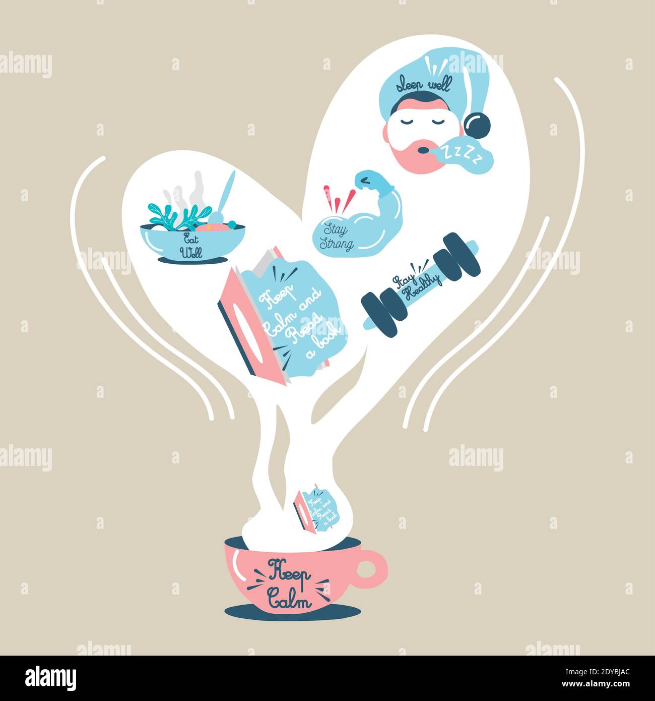 covid 19 virus stickers with coffee cup and icon set design of 2019 ...