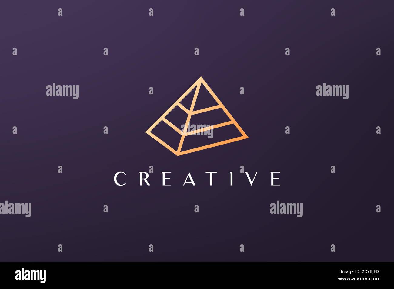simple and modern triangular pyramid logo in luxurious style Stock ...