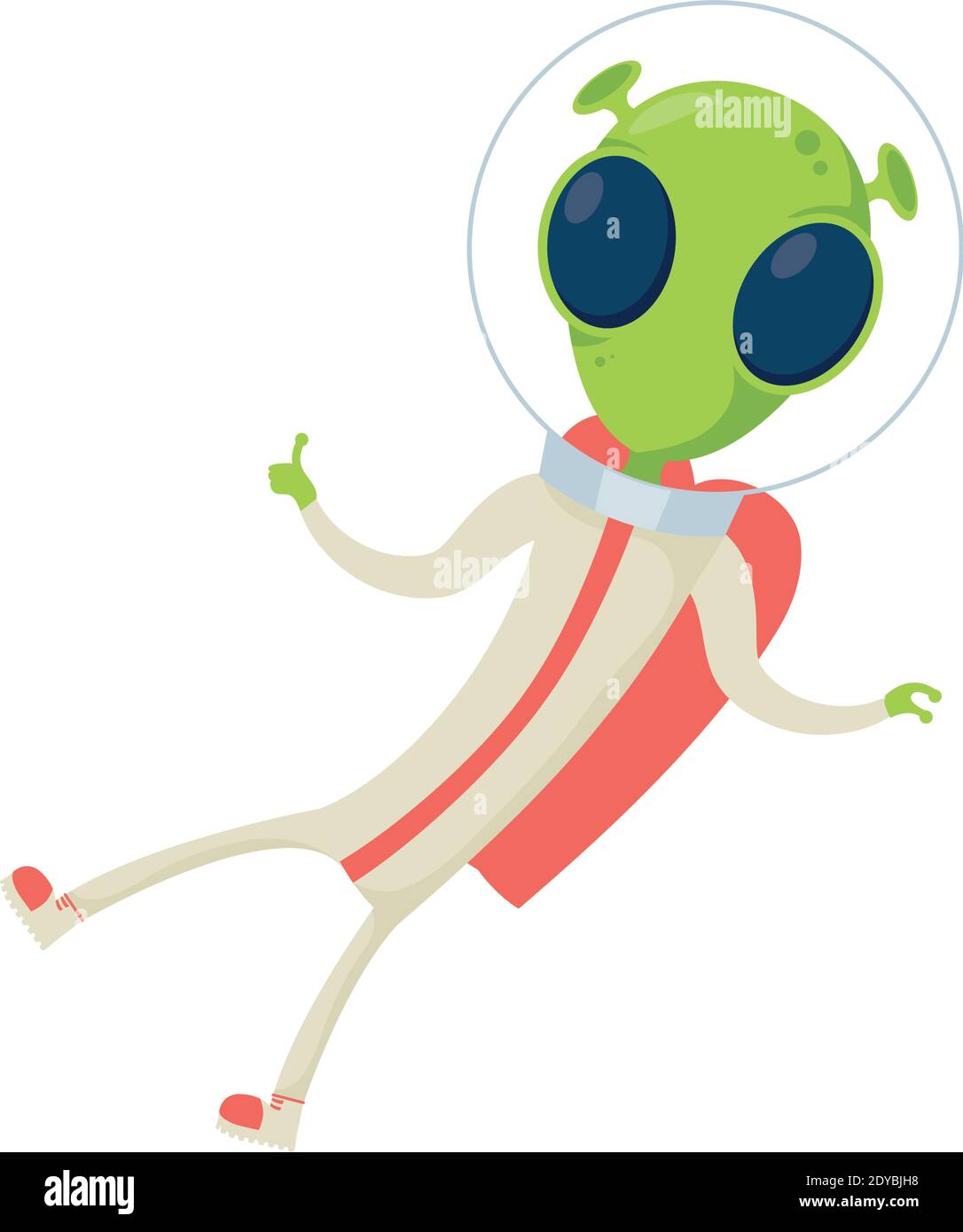 alien comic character with helmet isolated icon vector illustration ...