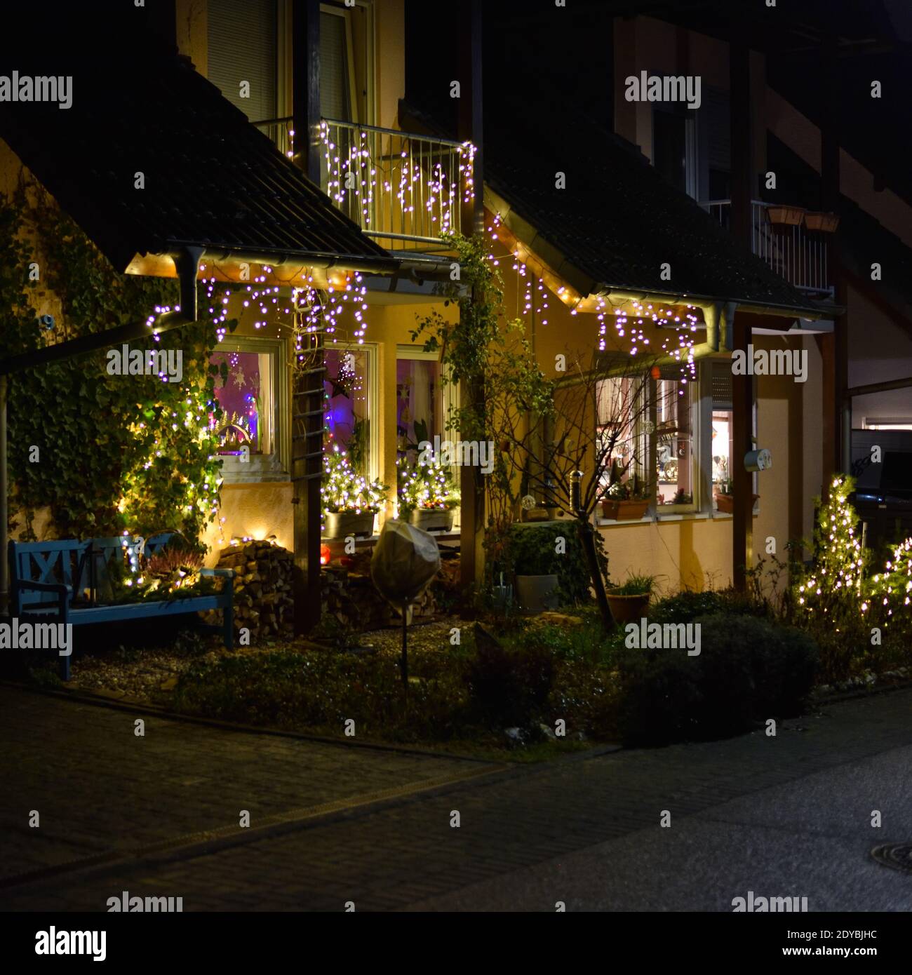 Christmas Decoration on a German House Stock Photo - Alamy