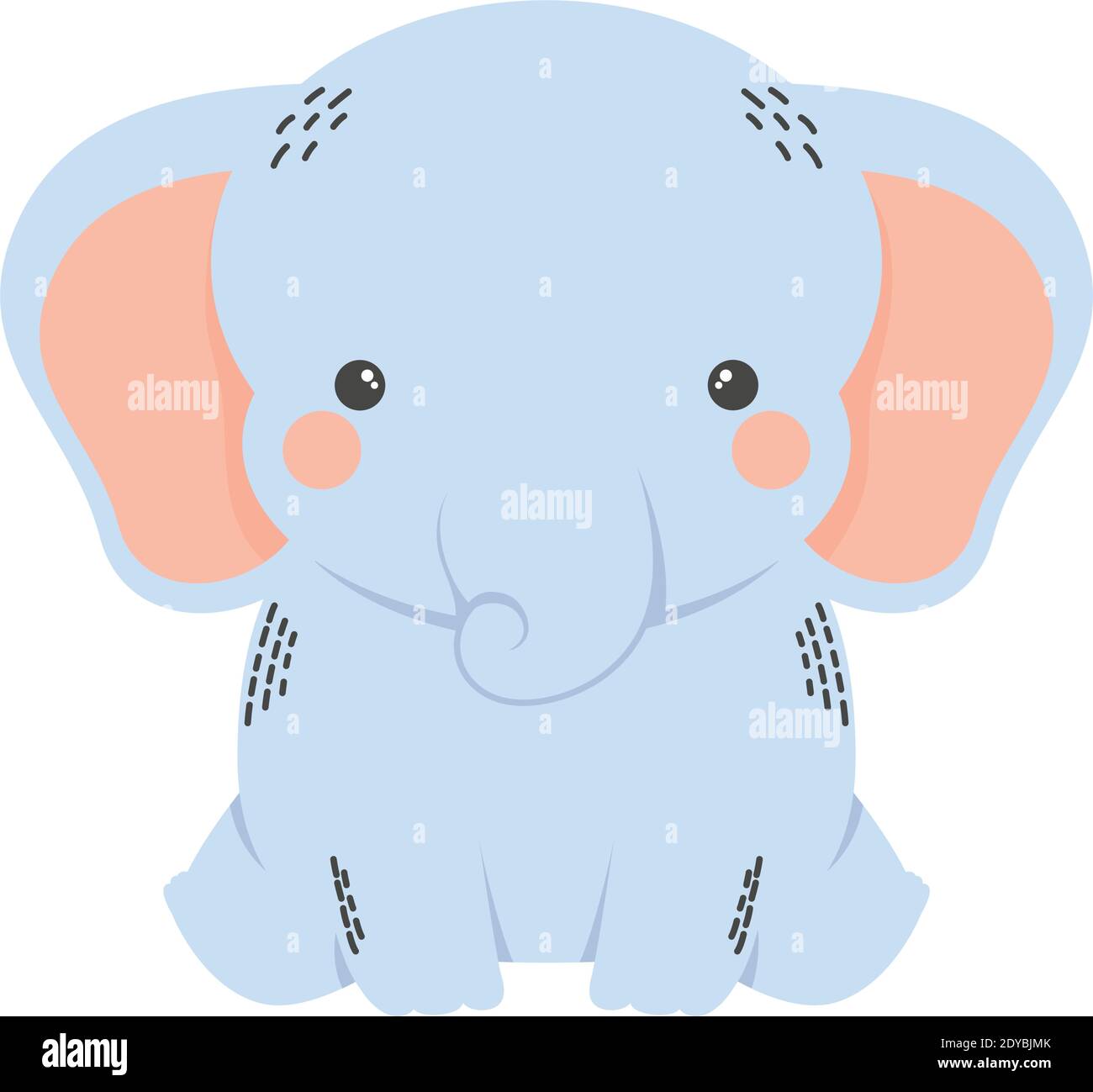 cute elephant animal comic character vector illustration design Stock ...