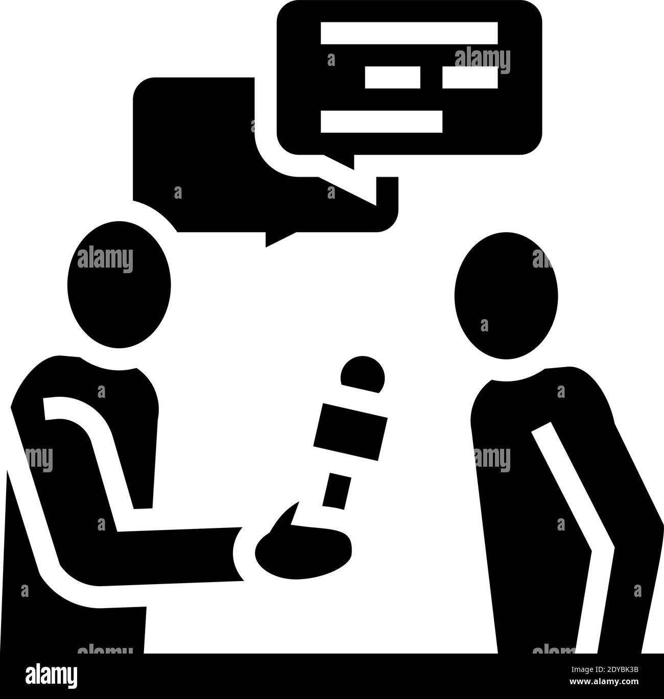 interview journalist glyph icon vector illustration Stock Vector Image ...