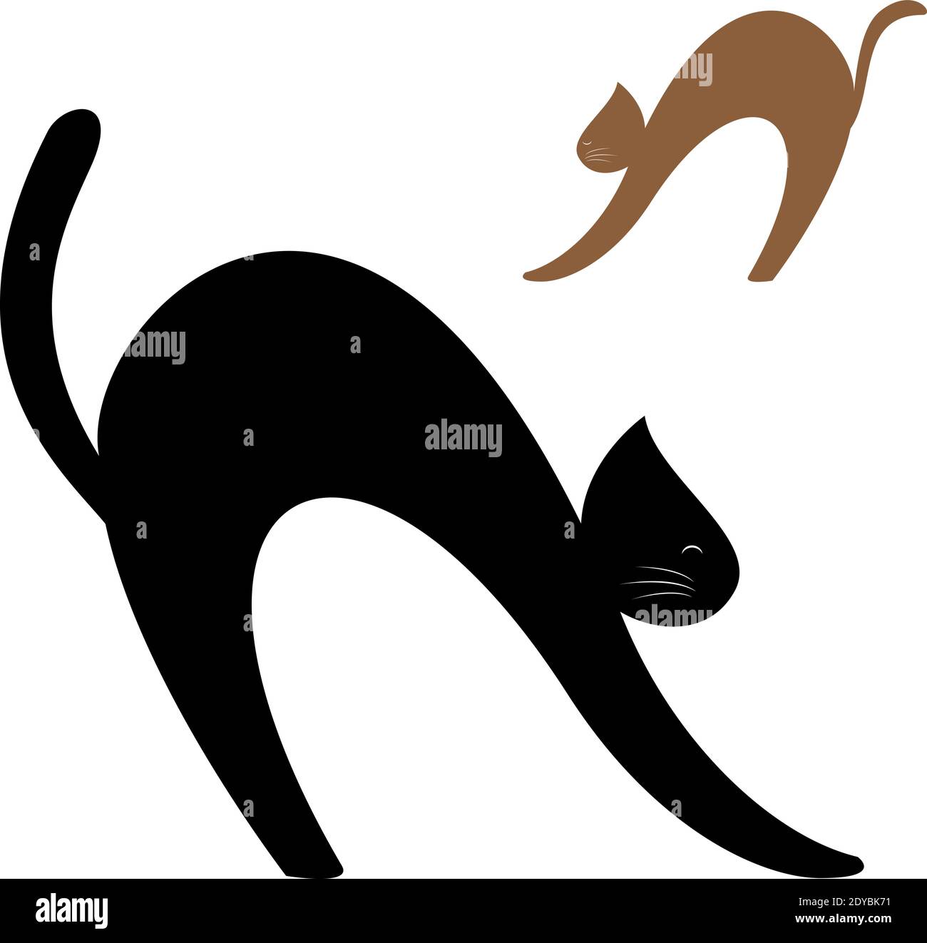 Vector of cat design on white background. Easy editable layered vector illustration. Pets Stock ...