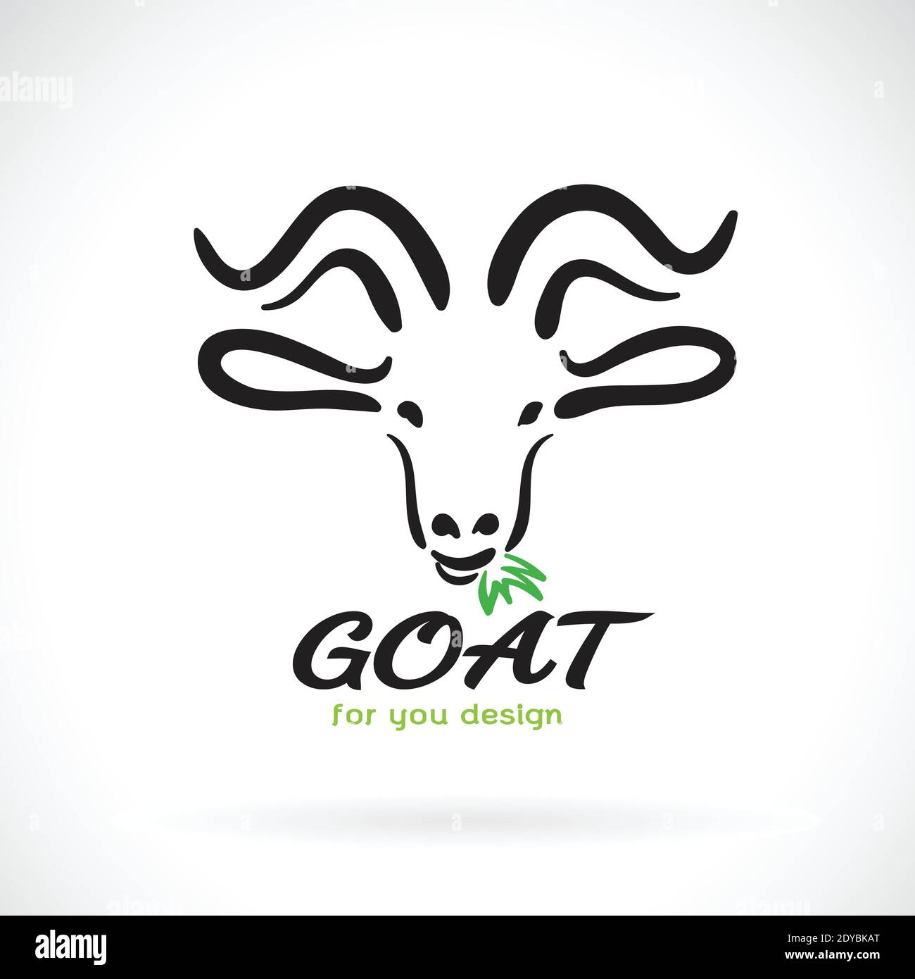 Vector of goat head design on a white background, Animal farm. Easy ...