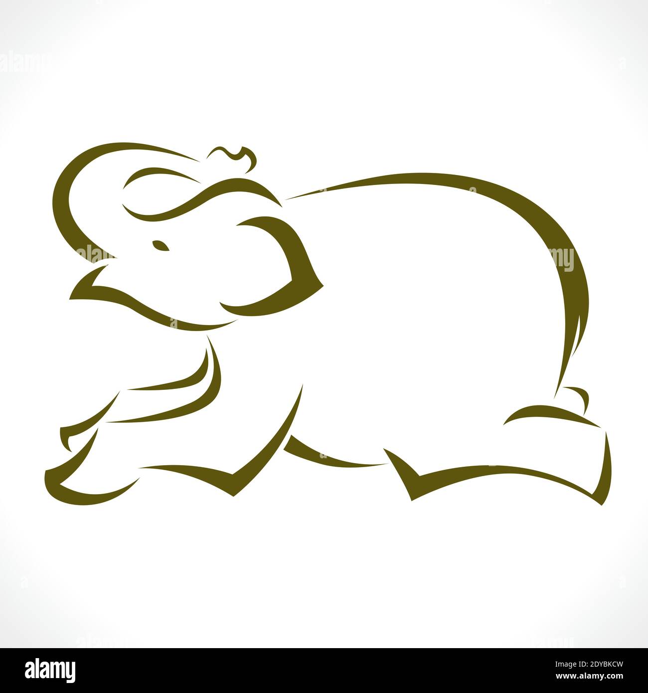 Vector of an elephant on a white background. Easy editable layered ...