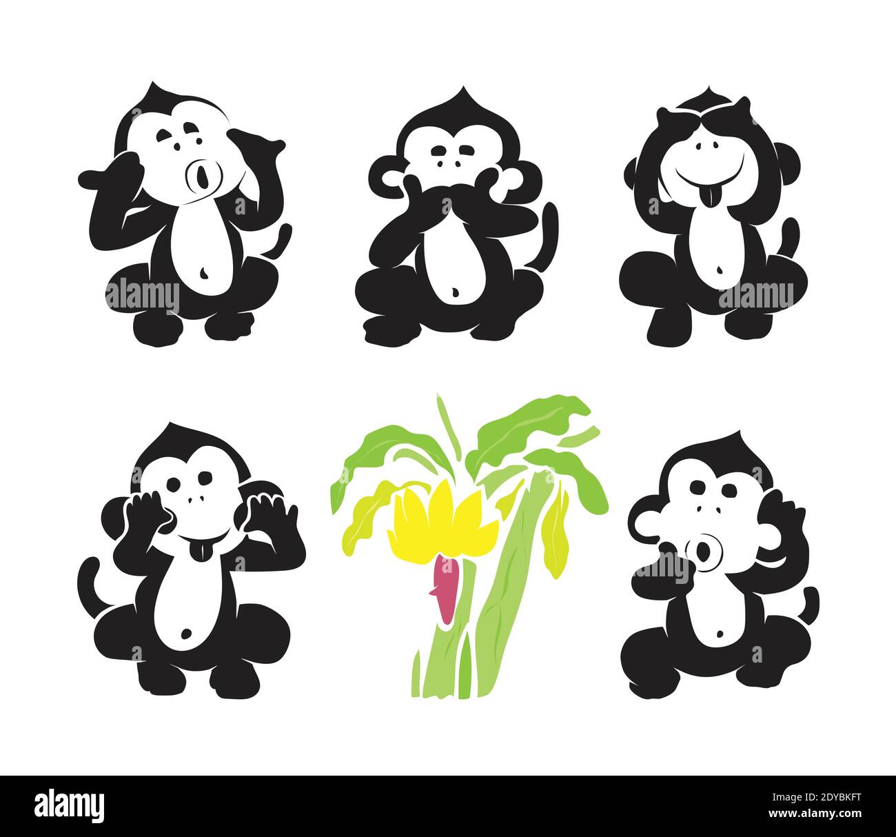 Vector vectors monkey Cut Out Stock Images & Pictures - Alamy