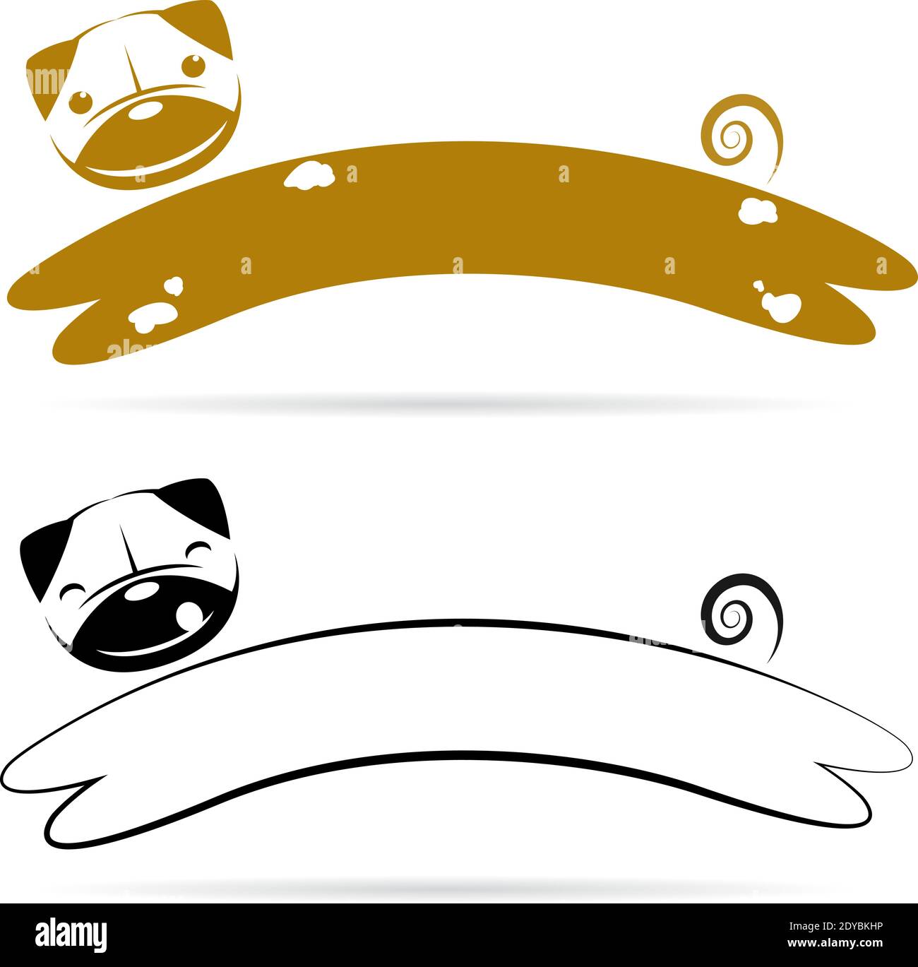 Vector of a dog on a white background. Easy editable layered vector ...