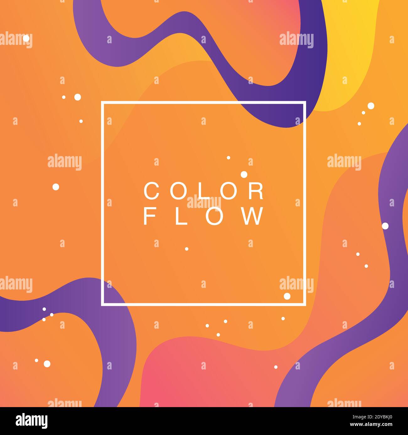 vivid color flow with square frame background vector illustration ...