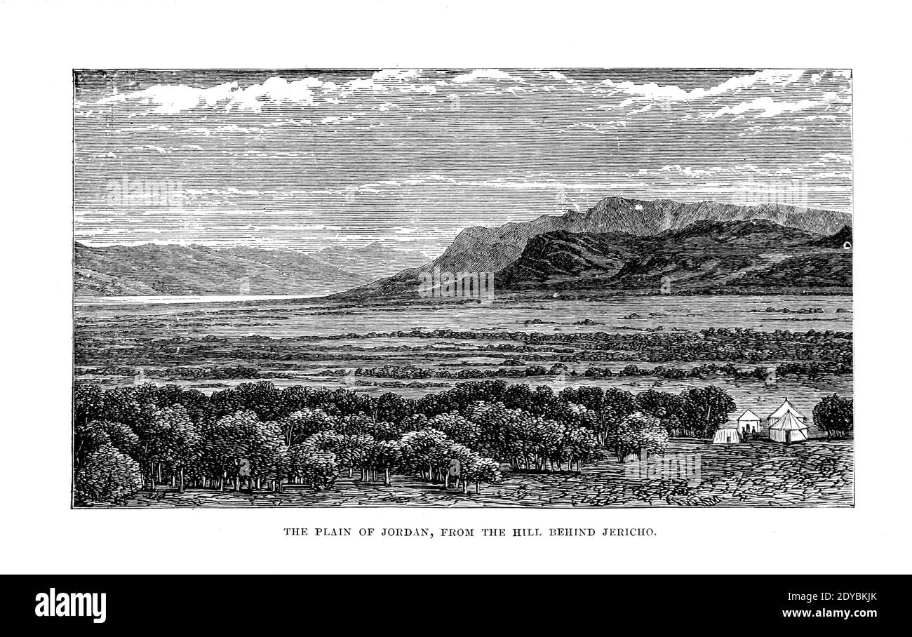 The Plain of Jordan from the hill behind Jericho From the Book 'Bible ...