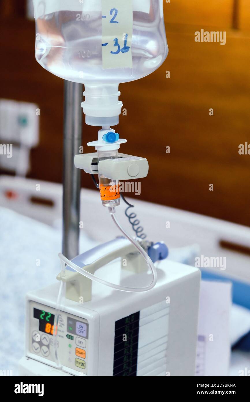 Medical Care,Detail of IV saline solution drip for patient in hospital ...