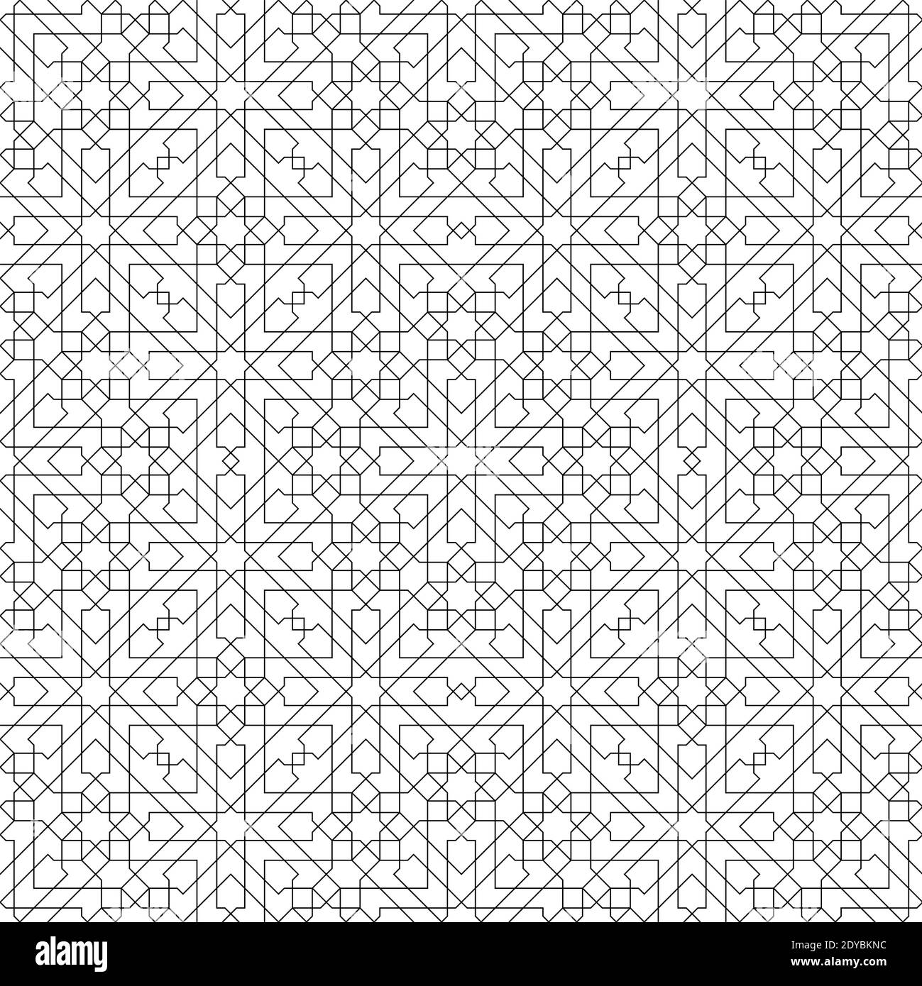 Background seamless pattern based on traditional islamic art.Black ...