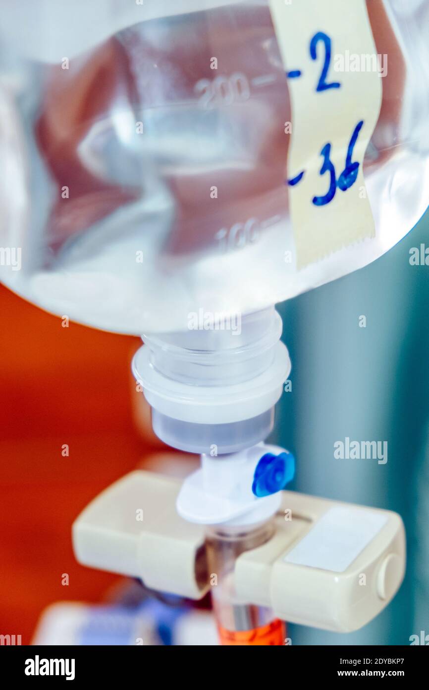 Medical Care,Detail of IV saline solution drip for patient in hospital ...