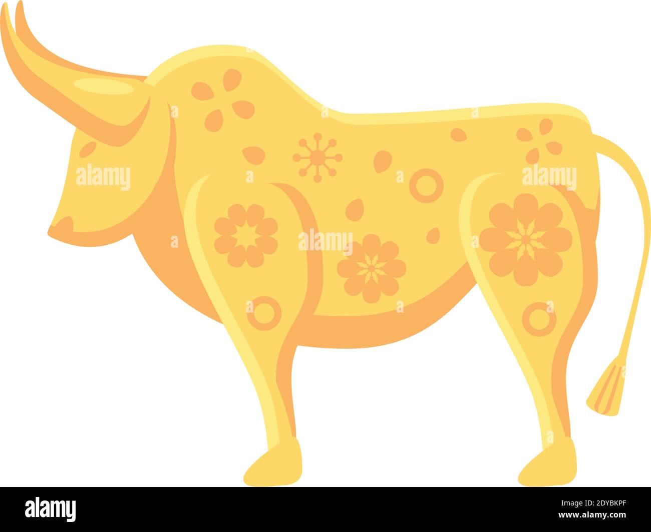 Chinese new year 2021 bull with flowers design, China culture and ...