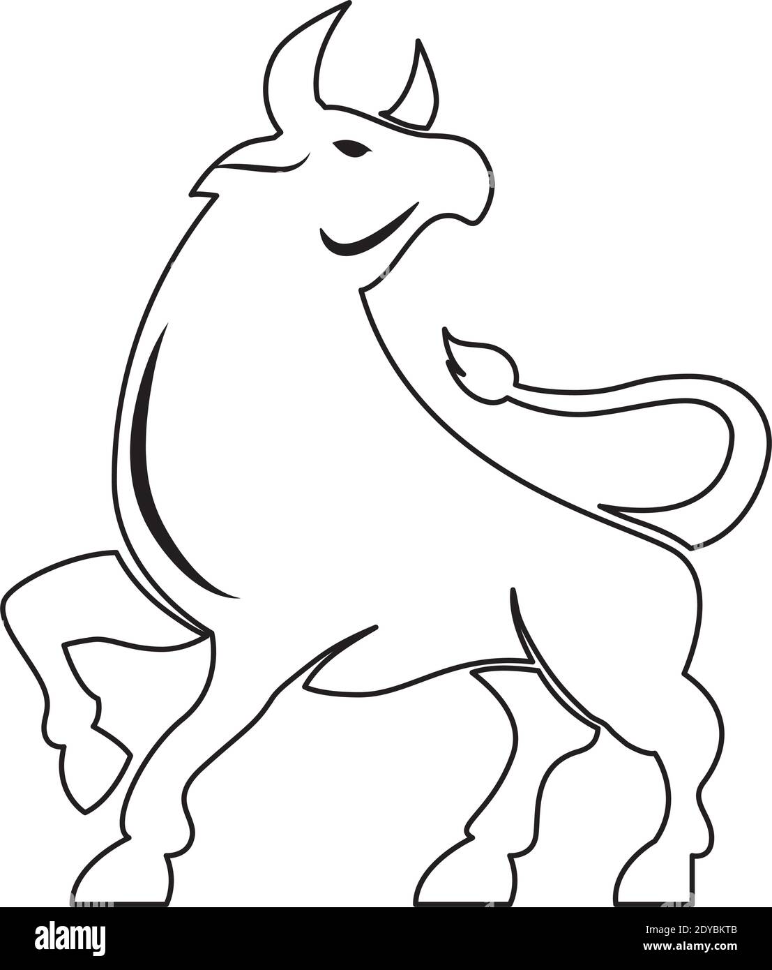 chinesse New Year ox animal line style vector illustration design Stock ...