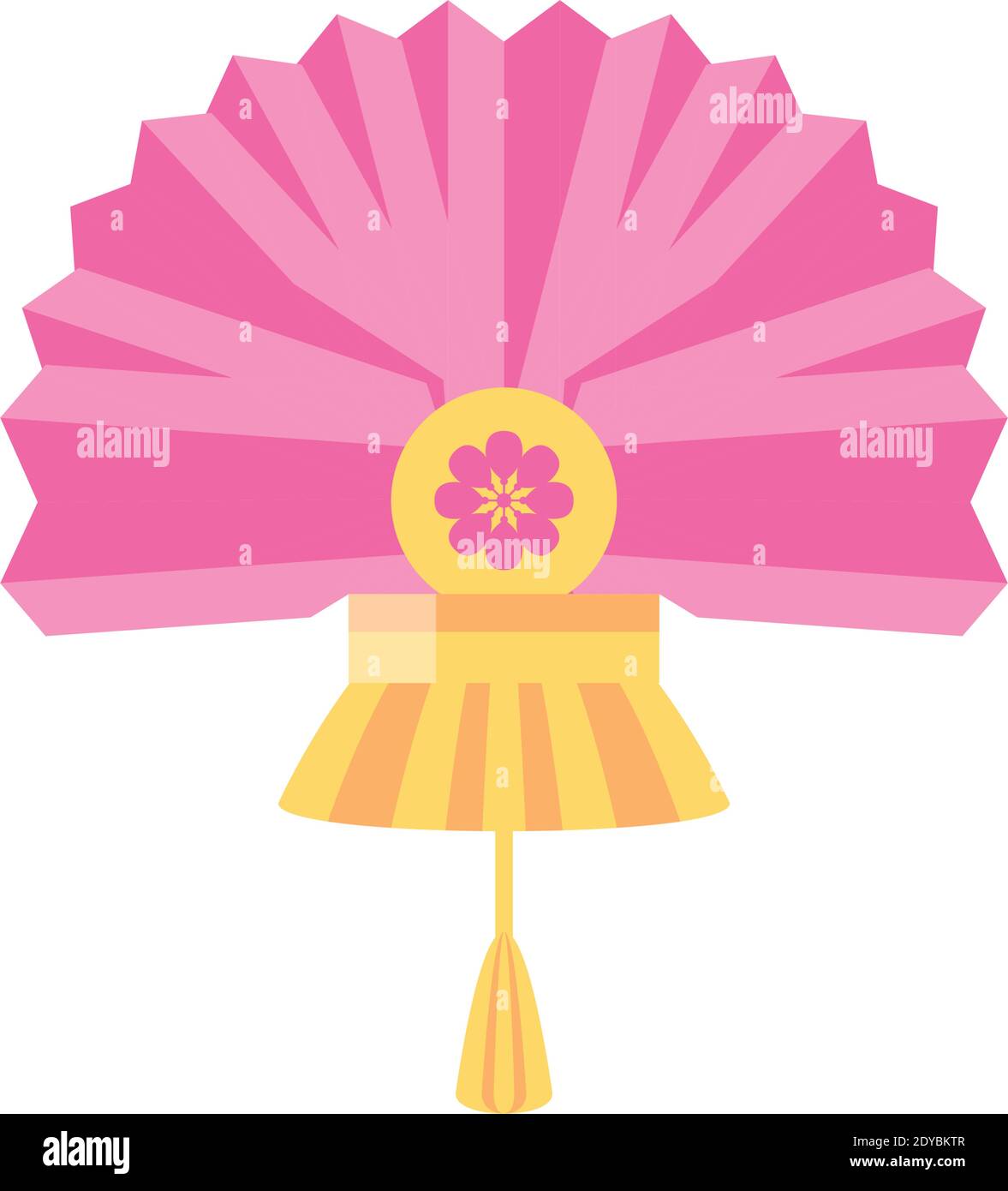 Chinese pink fan design, China culture asia and oriental theme Vector ...