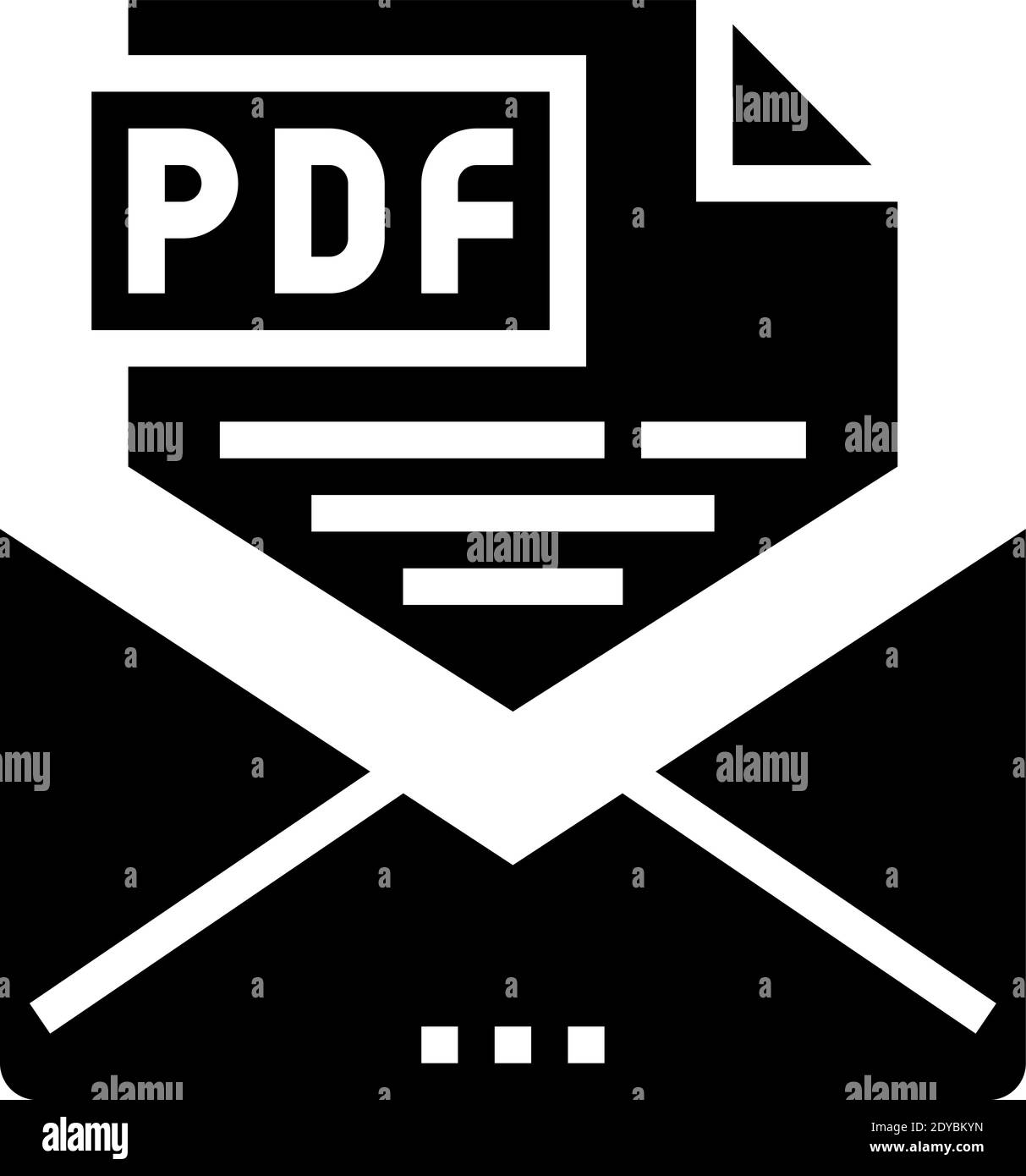sending pdf file glyph icon vector illustration Stock Vector Image ...