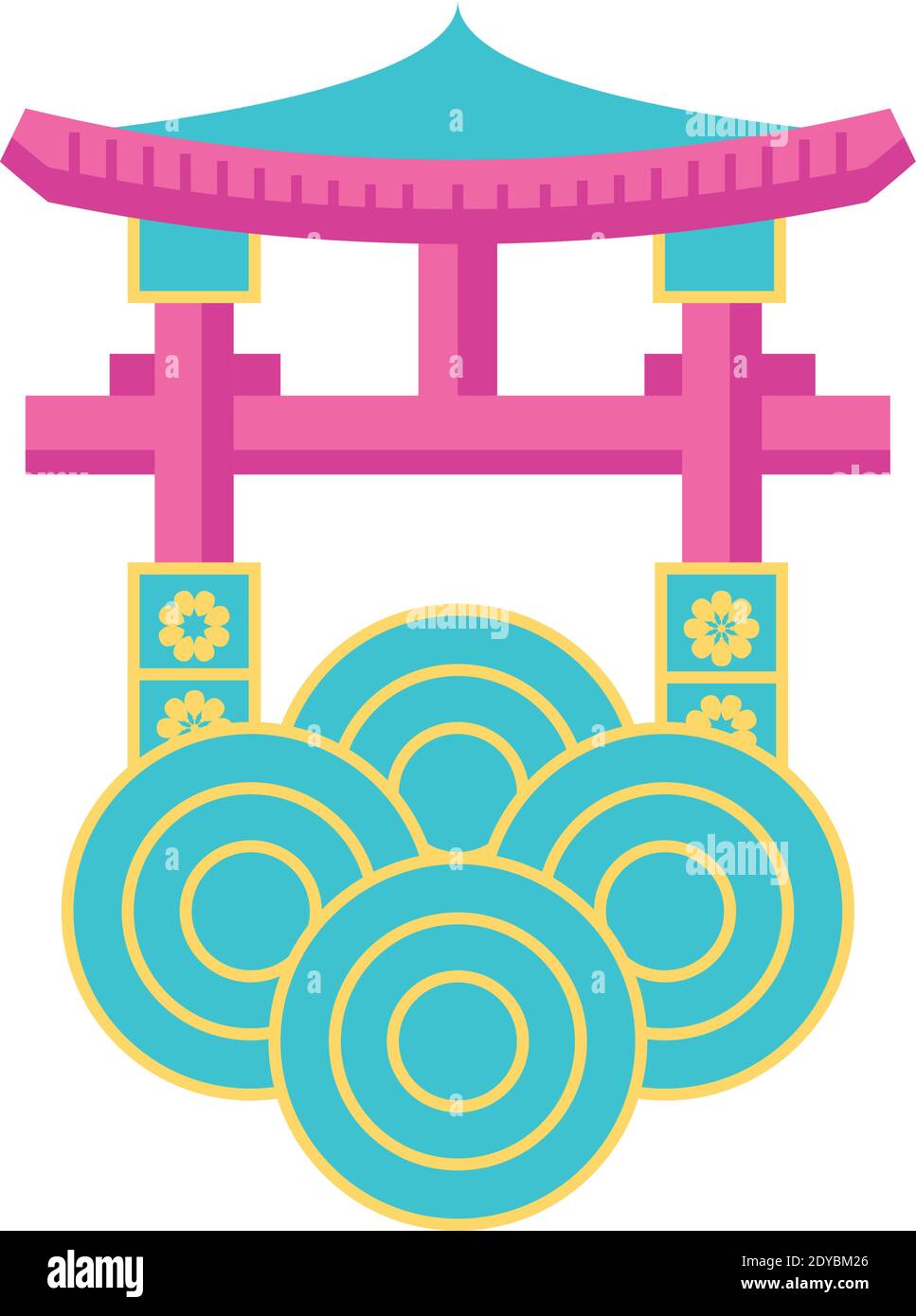 Chinese arch with cloud design, China culture asia and oriental theme ...