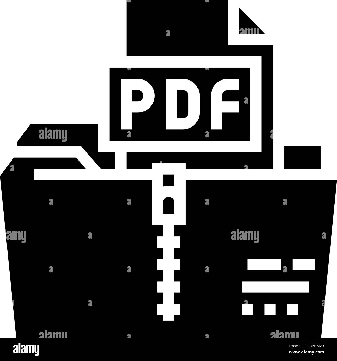 archiving pdf file glyph icon vector illustration Stock Vector Image ...