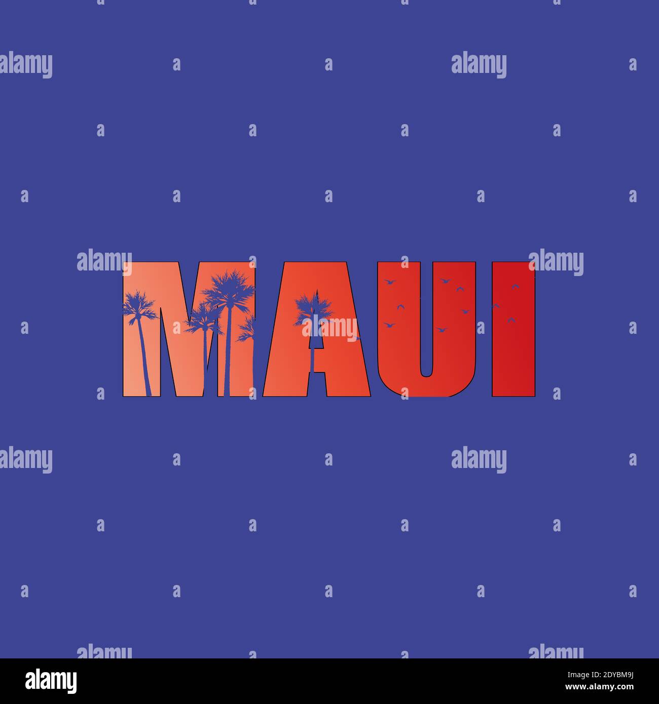 Maui sunset Stock Vector Images - Alamy