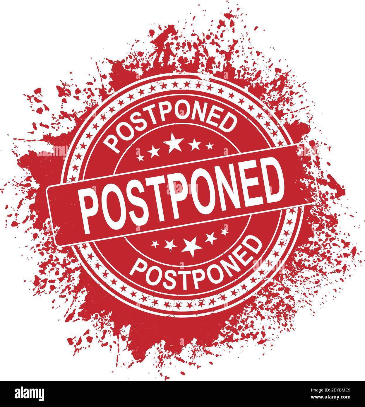 Postponed rubber vector stamp illustration isolated on white background ...