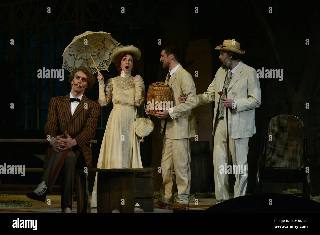 Dress rehearsal of the play The Cherry Orchard,Reconstruction of the ...