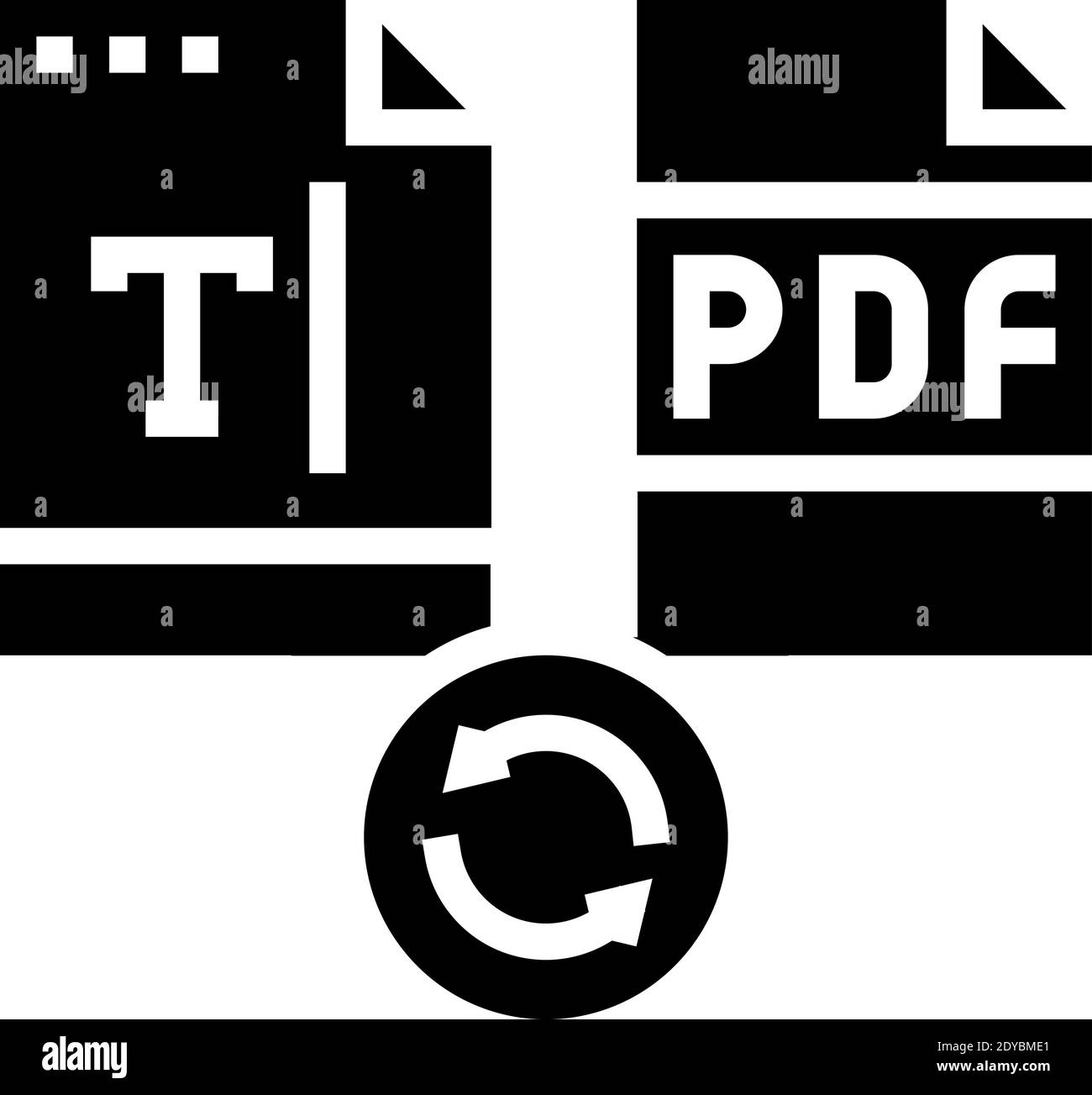 write text in pdf file glyph icon vector illustration Stock Vector ...