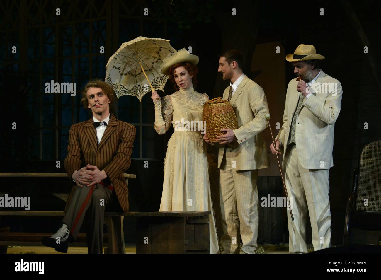 Dress rehearsal of the play The Cherry Orchard,Reconstruction of the ...