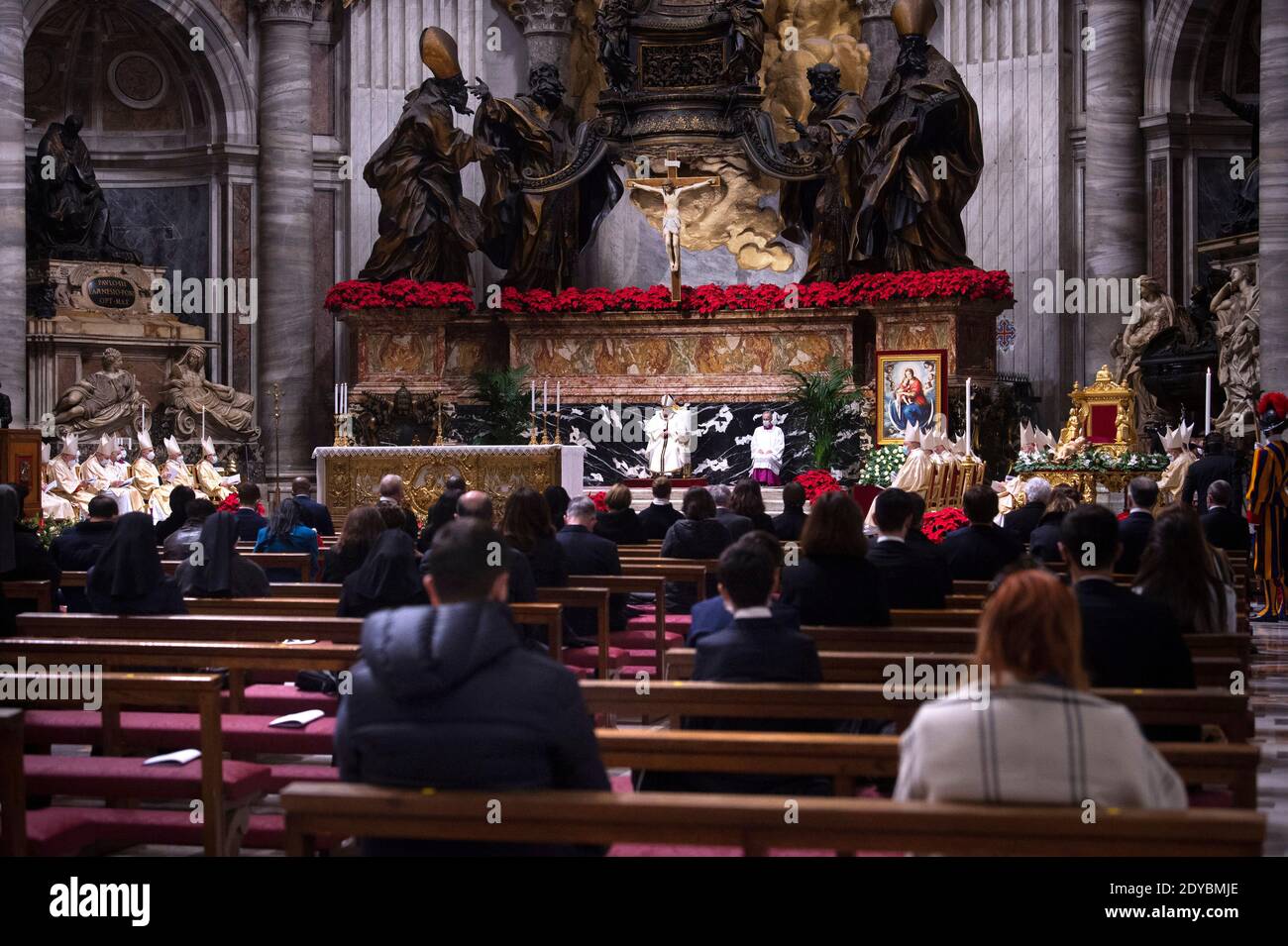 Pope Francis during a mass on Christmas eve marking the birth of Jesus ...