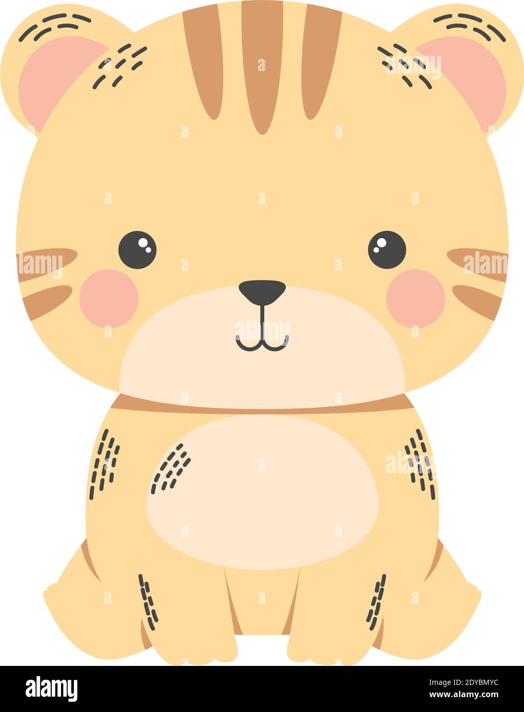 cute tiger animal comic character vector illustration design Stock ...