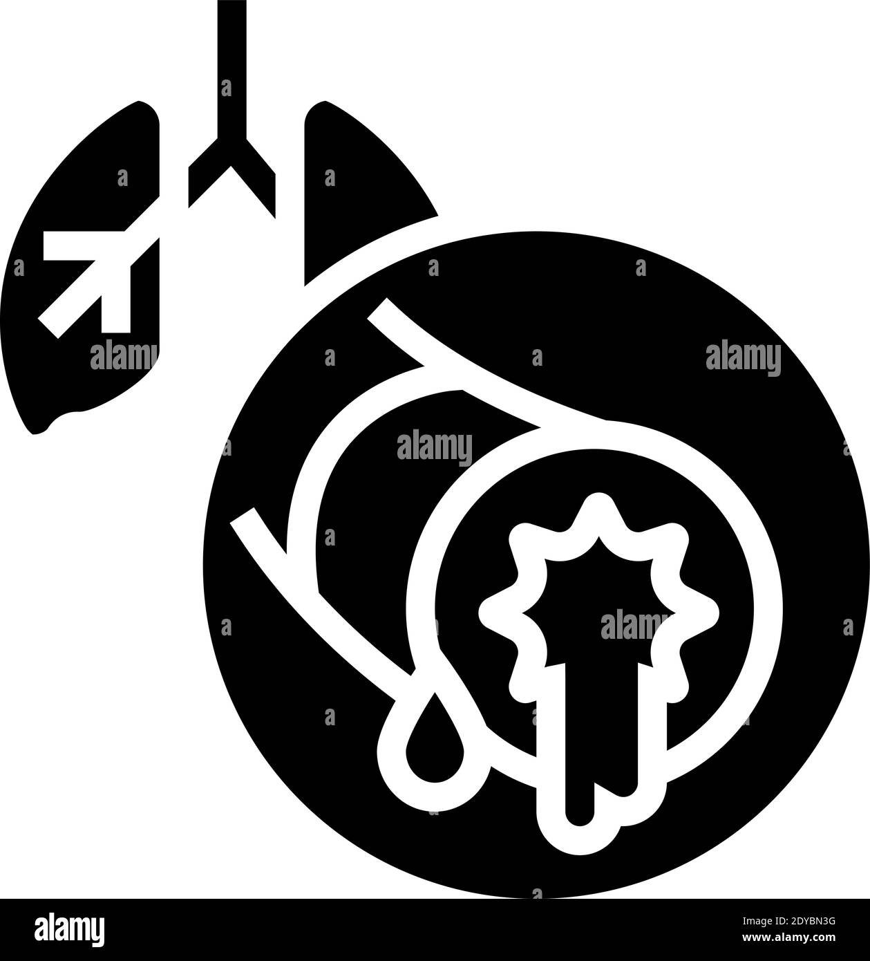 bronchiectasis respiratory disease glyph icon vector illustration Stock ...