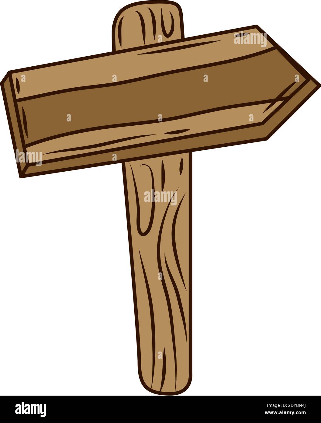 wooden arrow guide label line and fill style icon vector illustration ...