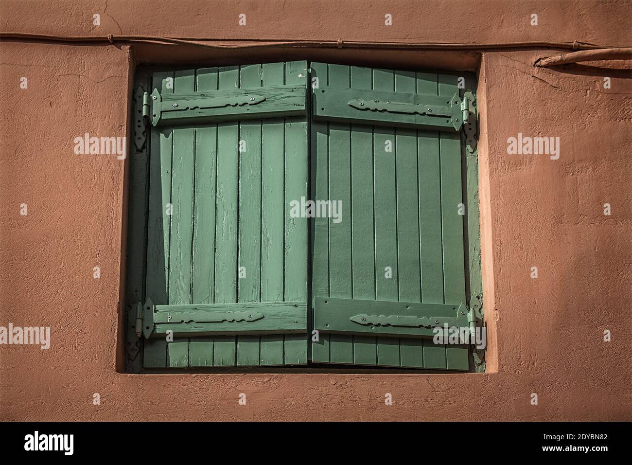Antique window with wooden shutters Stock Photo - Alamy