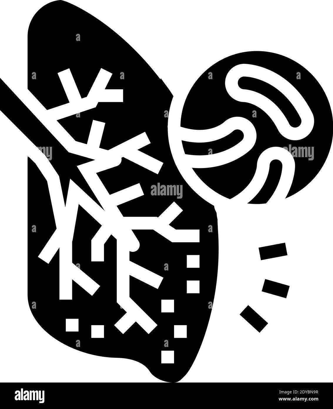 tuberculosis respiratory disease glyph icon vector illustration Stock ...