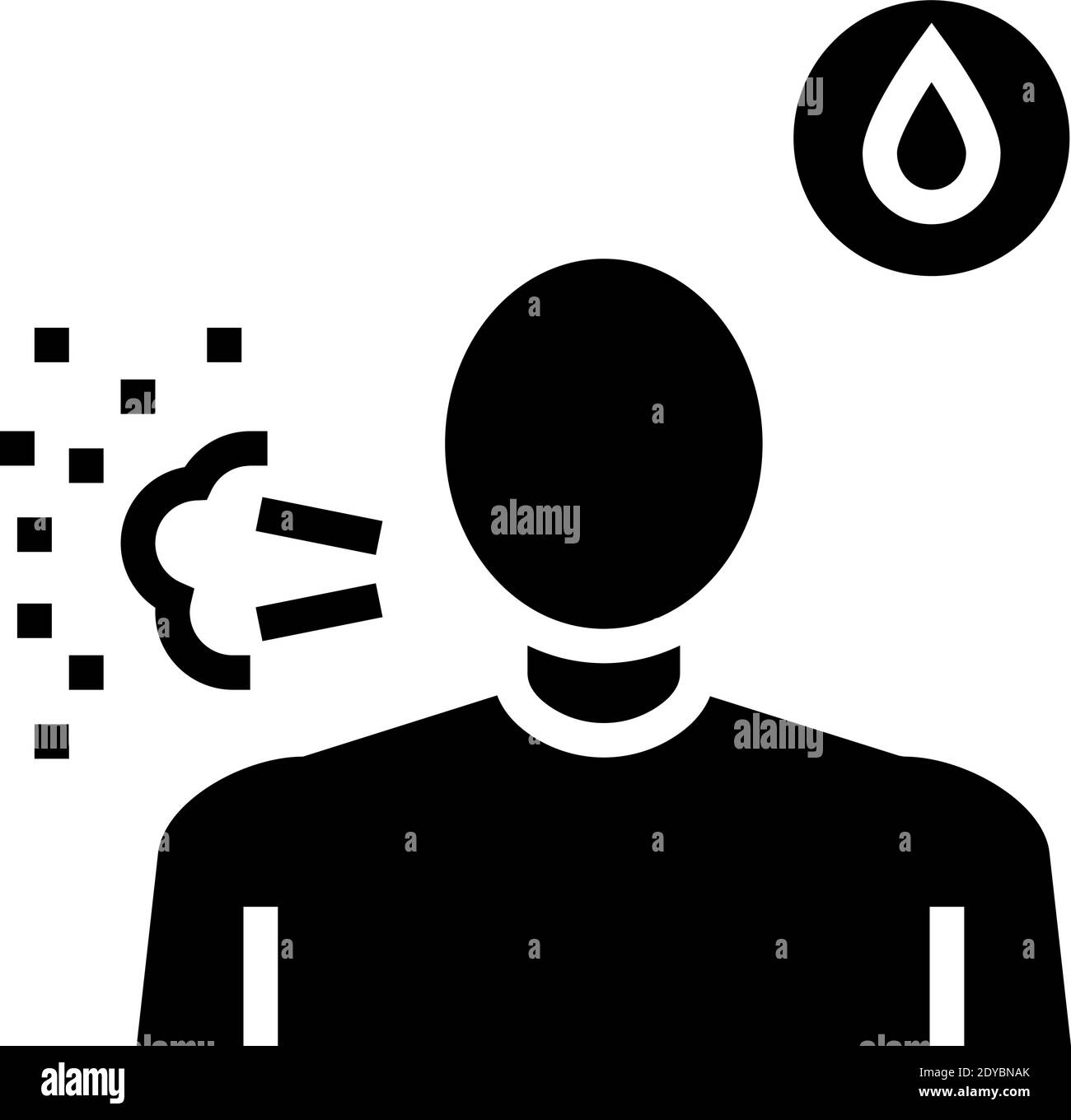 dry cough with blood glyph icon vector illustration Stock Vector Image ...