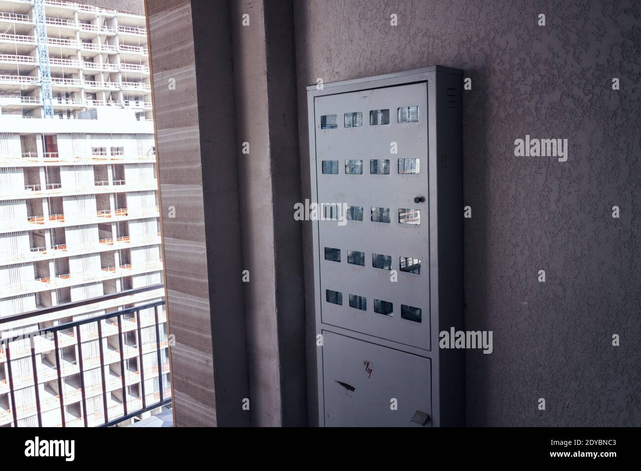 Electric boxes in the new building Stock Photo - Alamy