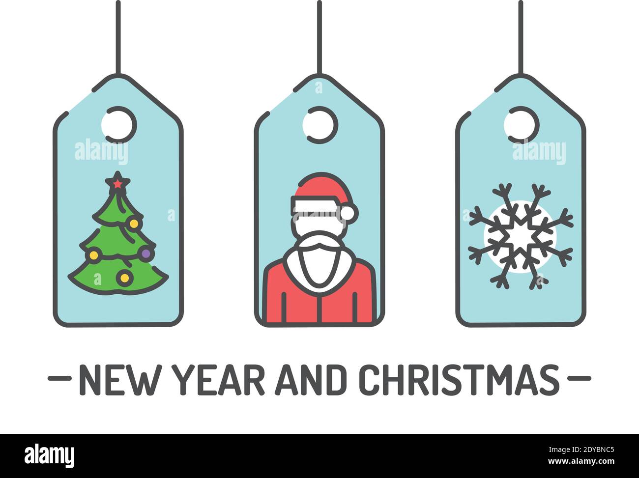 Christmas labels color line icons concept. Pictograms for web page ...
