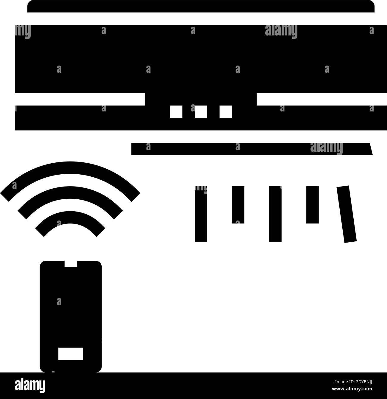 air conditioning, climate control system glyph icon vector illustration ...