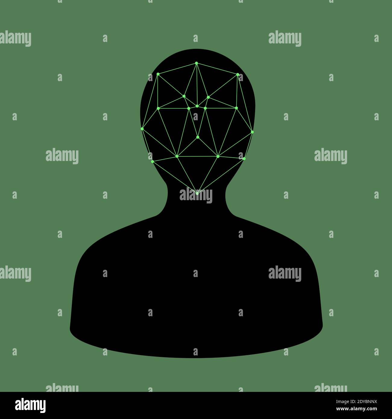 Facial recognition and detection. Modern technology is using biometric ...