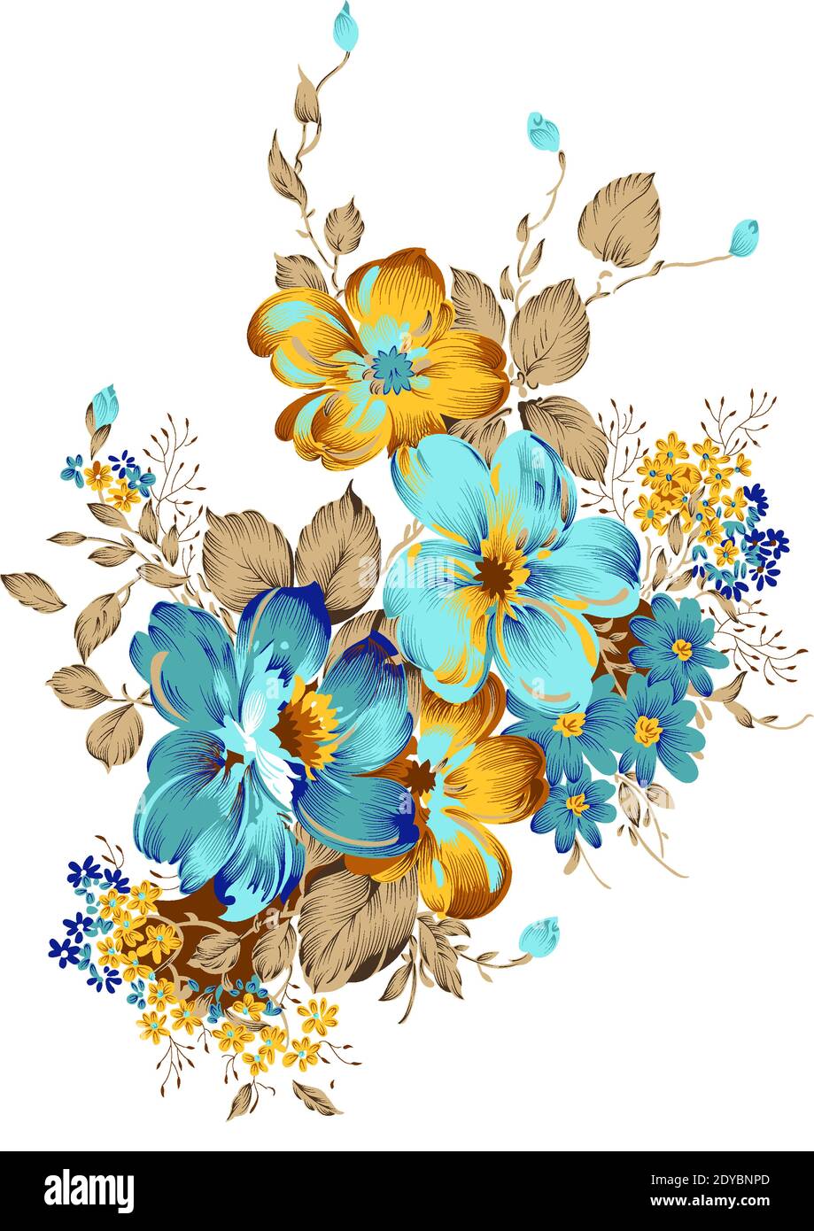 Flower of romance textile print flower design Stock Photo - Alamy