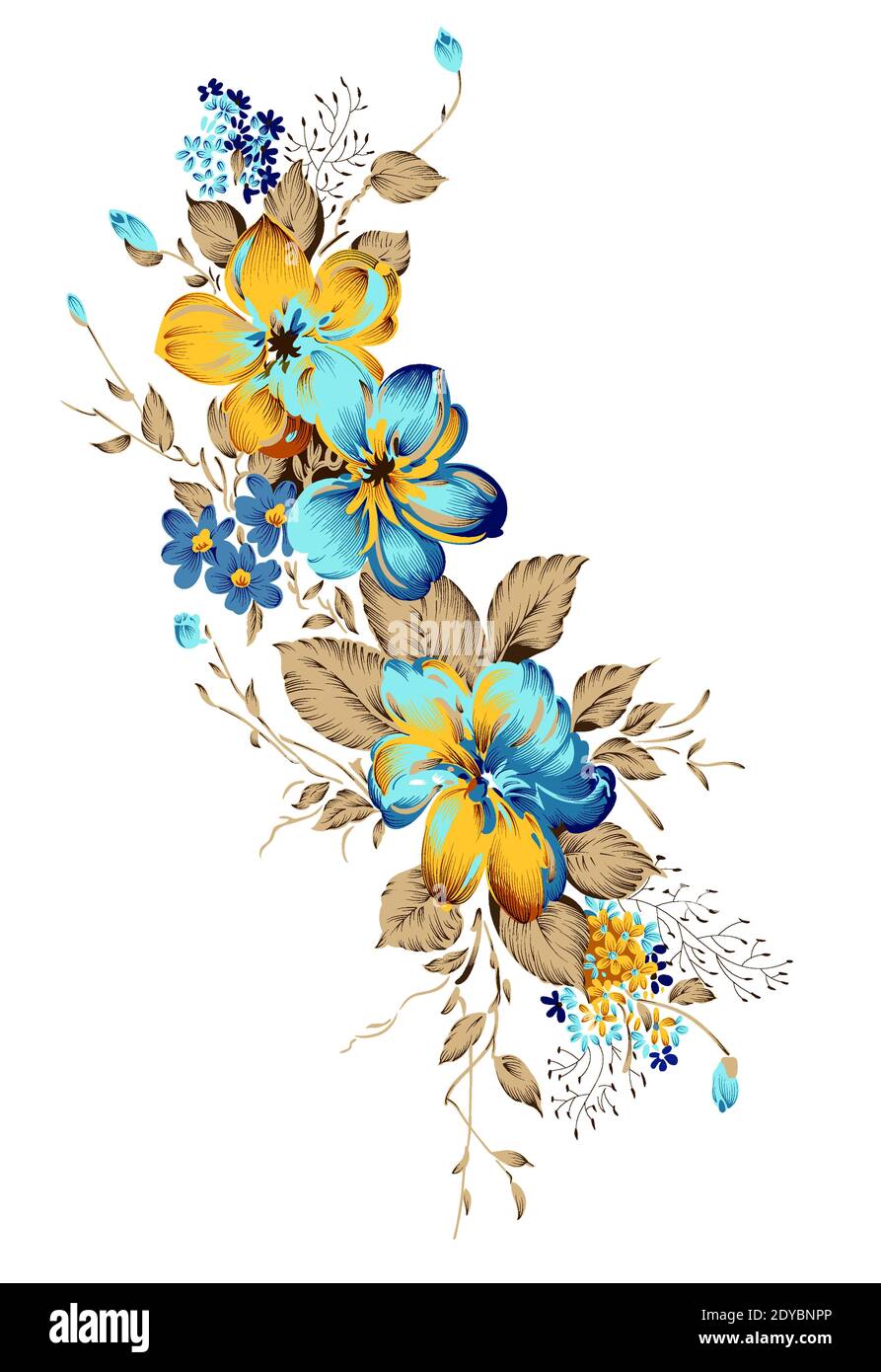 Flower of romance textile print flower design Stock Photo - Alamy