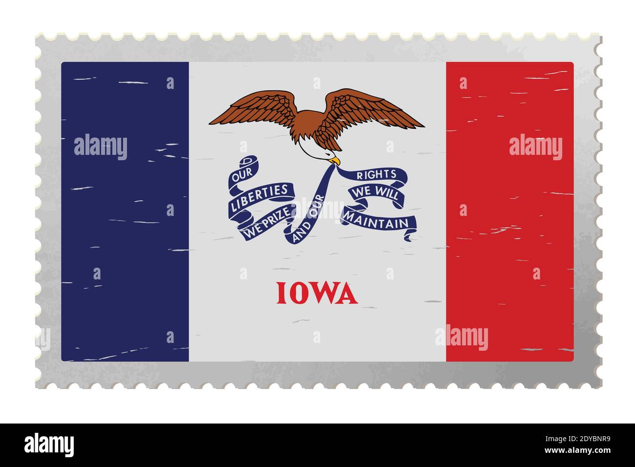 Iowa USA flag on old postage stamp, vector Stock Vector Image & Art - Alamy