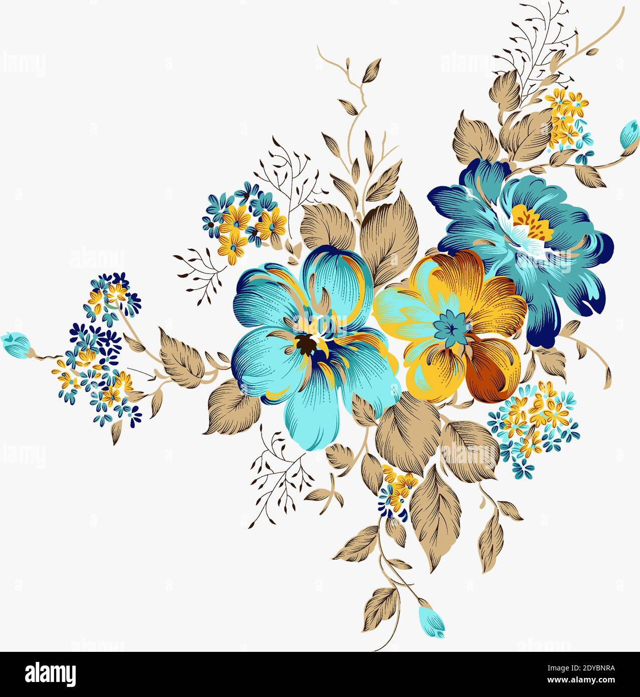Flower of romance textile print flower design Stock Photo - Alamy