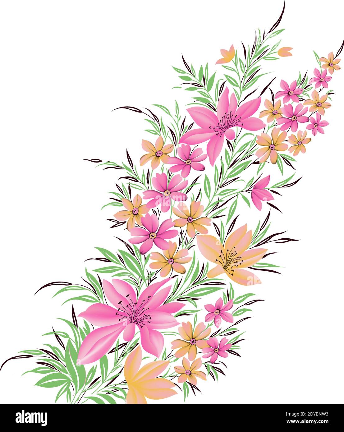 Flower of romance textile print flower design Stock Photo - Alamy
